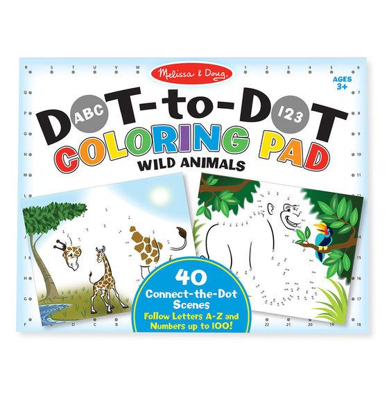 ABC 123 Dot-to-Dot Coloring Pad - Wild Animals — Adventure Hobbies & Toys