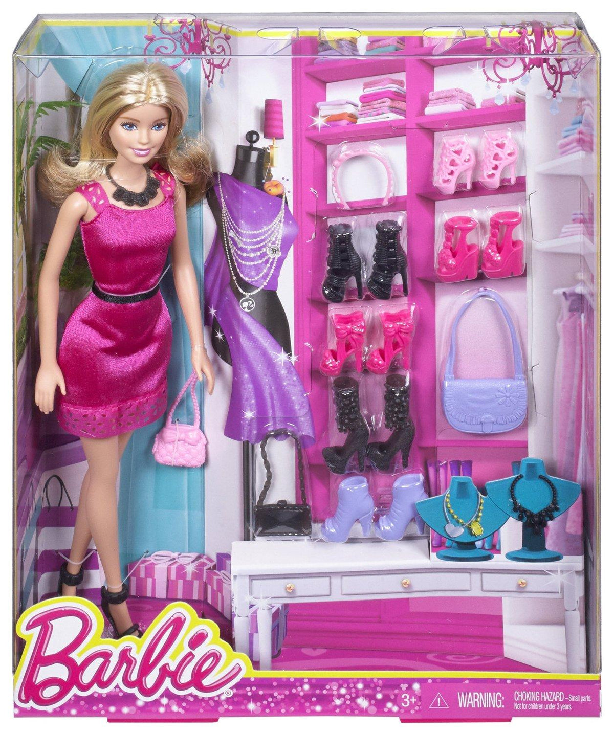 Barbie Shoe Closet Doll with Pink Dress — Adventure Hobbies & Toys
