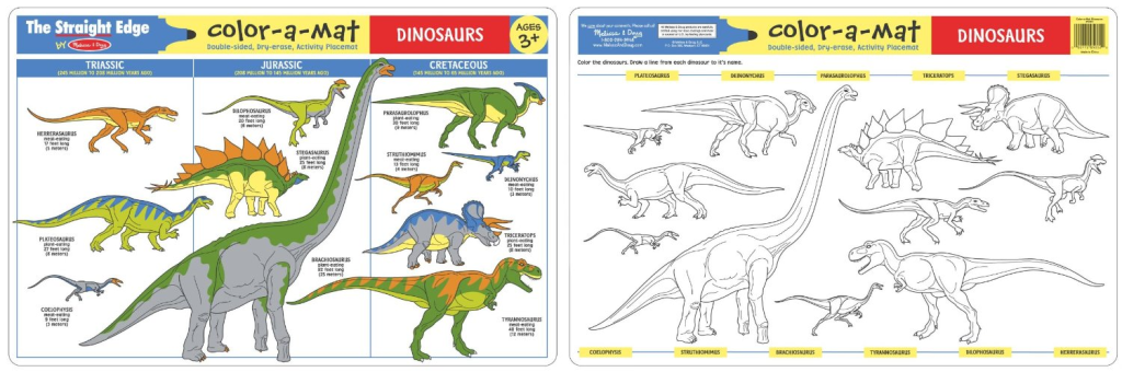 Dinosaurs COLOR-A-MAT — Adventure Hobbies & Toys