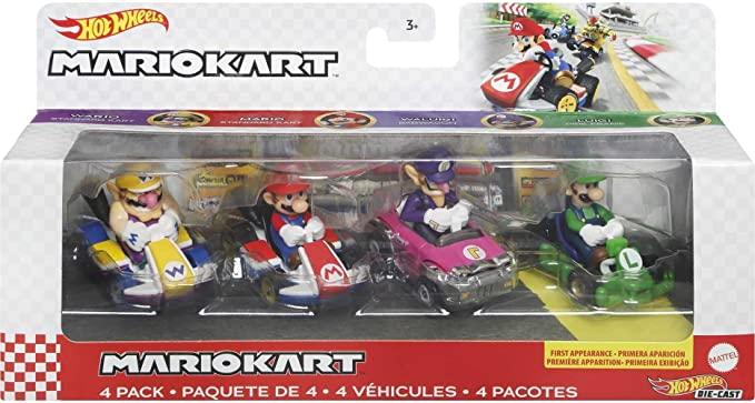 Mario Kart Hot Wheels 4 Car Set — Adventure Hobbies & Toys