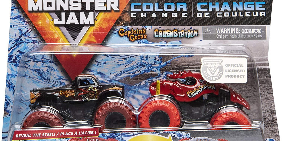 Monster Jam 2020 Color Change 1:64 Scale 2-Pack, Captain's Curse and C ...