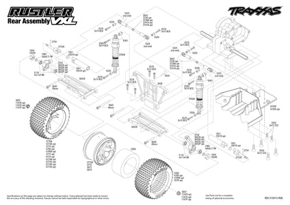 Traxxas Rustler VXL Parts Exploded View (37076-4) — Adventure Hobbies ...