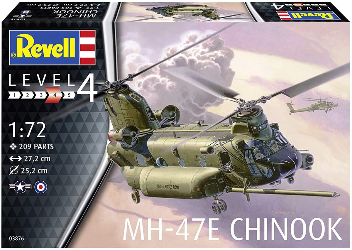 Revell RV03876 1:72-MH-47 Chinook Plastic Model kit, Multicolour, 1/72 ...