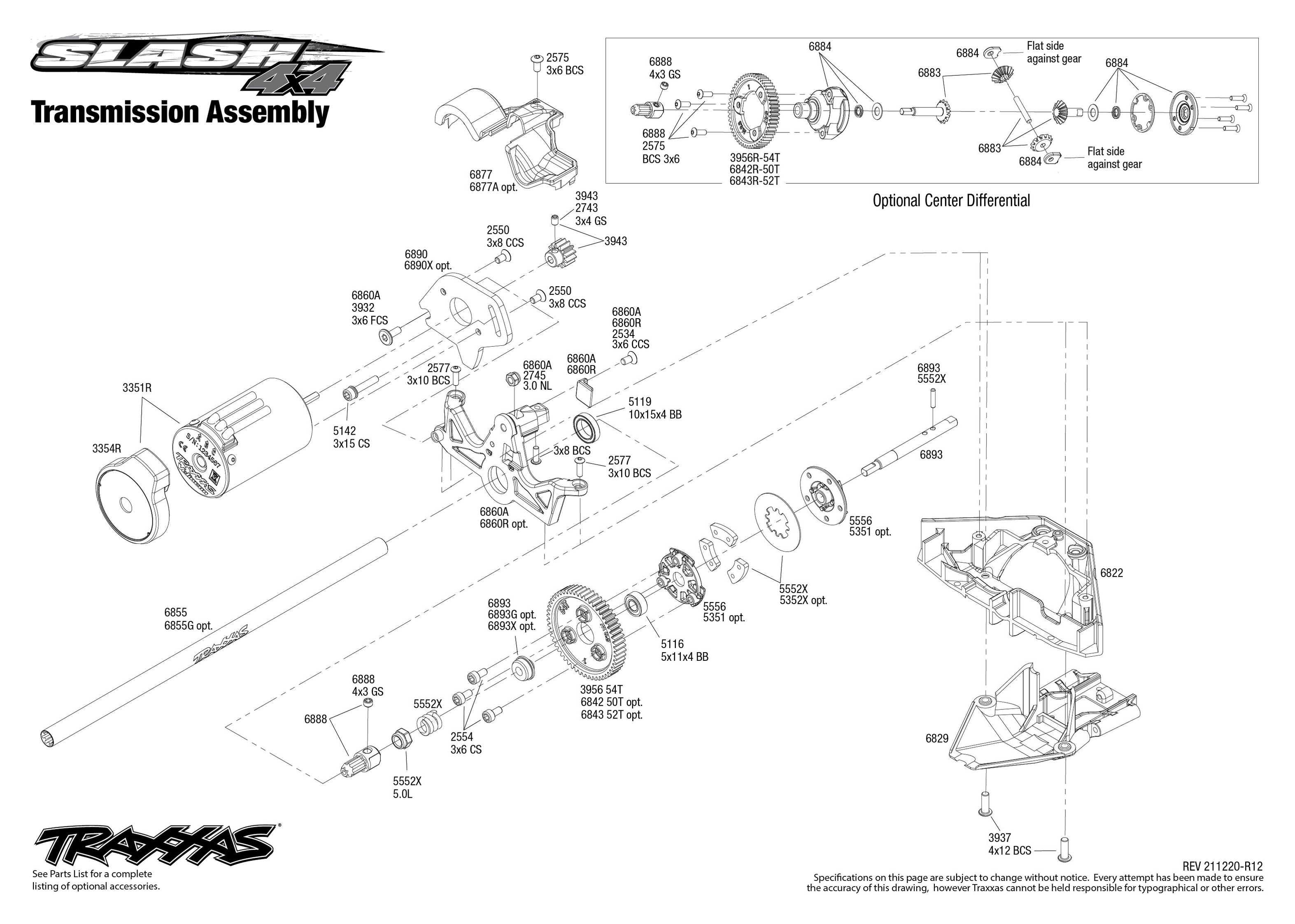 Traxxas Slash 4x4 VXL Parts Exploded View (68068-4) — Adventure Hobbies & Toys