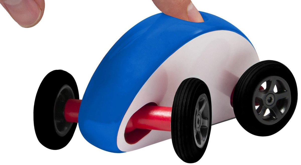 Wonky Wheels White/Blue Finger Car — Adventure Hobbies & Toys